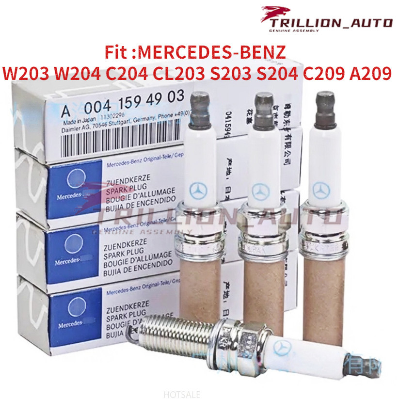 4pcs Platinum Spark Plug A0041594903 Fit for MERCEDES-BENZ W203 W204 C204 CL203 S203 S204 C209 ...