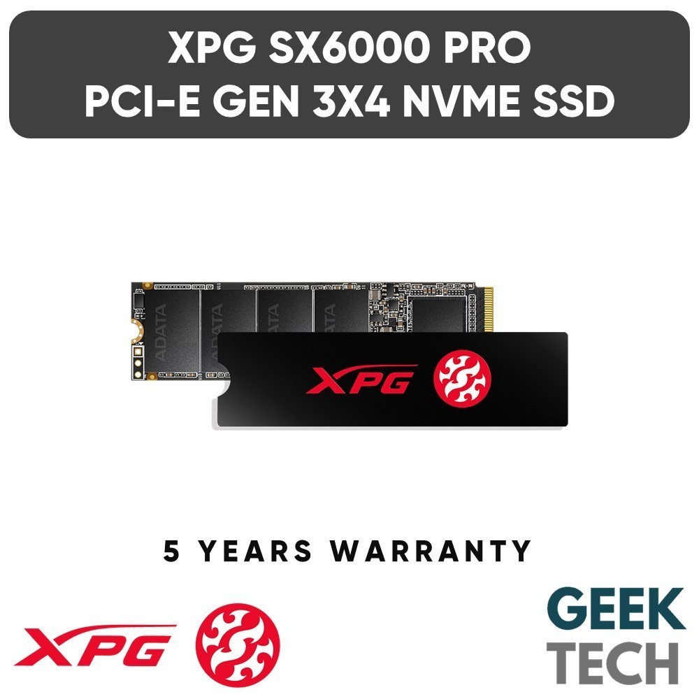 ADATA XPG SX6000 Pro M.2 NVMe PCIe Gen3x4 SSD Solid State Drive 256GB ...