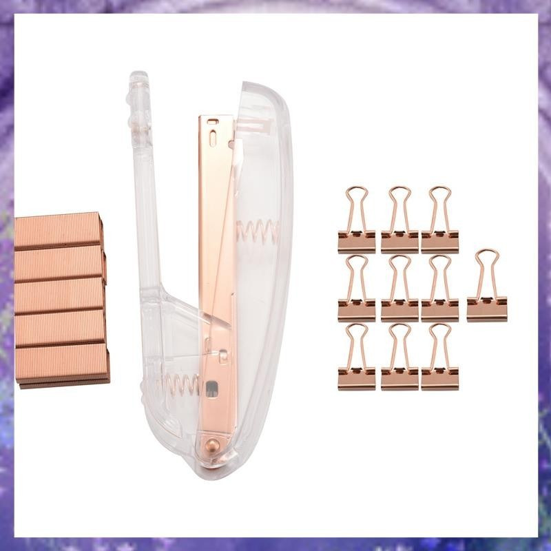 (Y W Z H)Rose Gold Stapler Acrylic Desktop Stapler with 1000 PCS Rose ...