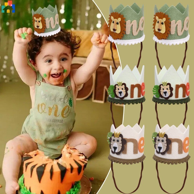 1Pc Three Styles Available Non-woven Birthday Lion Crown Headband Hat ...