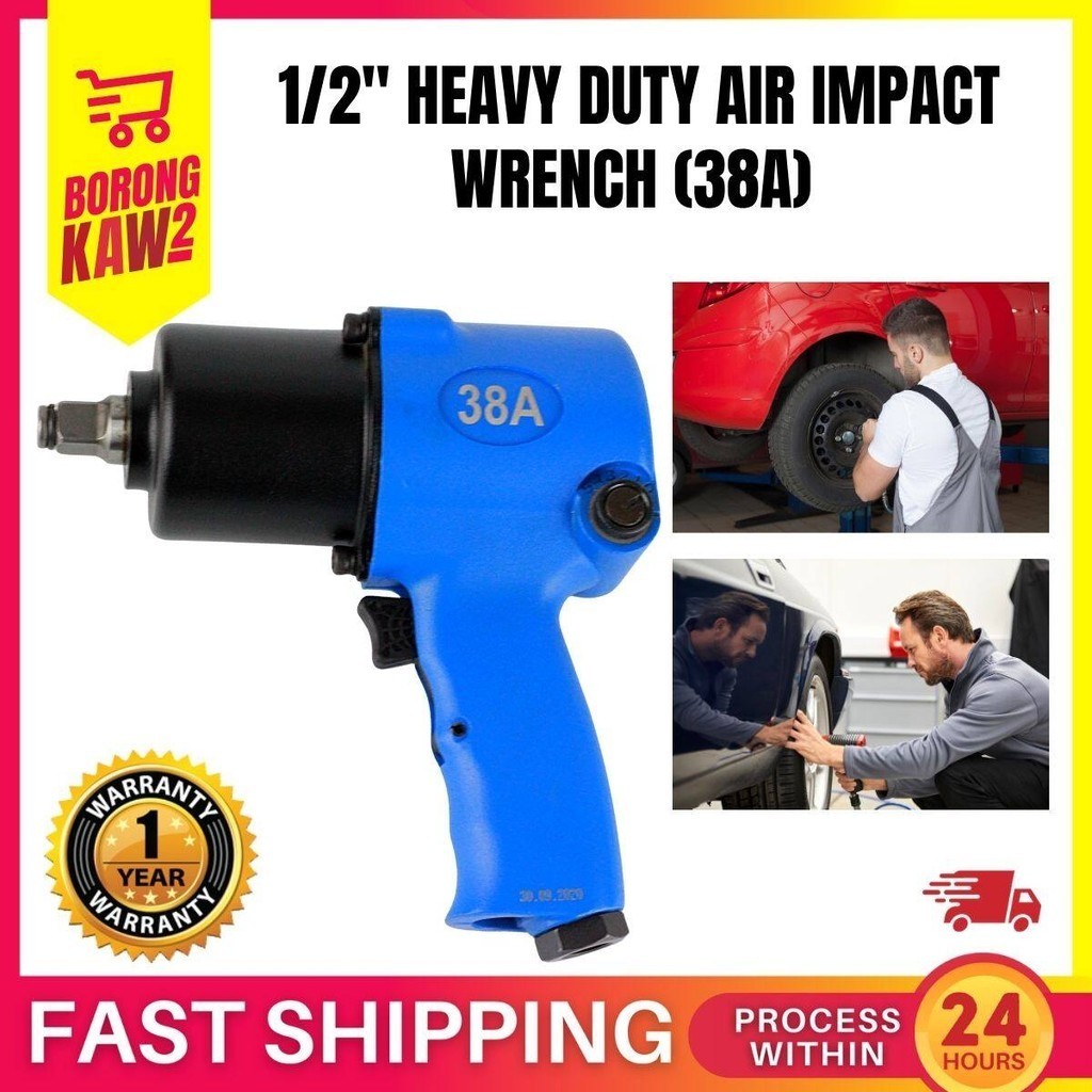 1/2" Heavy Duty Air Impact Wrench Twin Hammer ( 38A ) PD RANDOM COLOUR | Shopee Malaysia