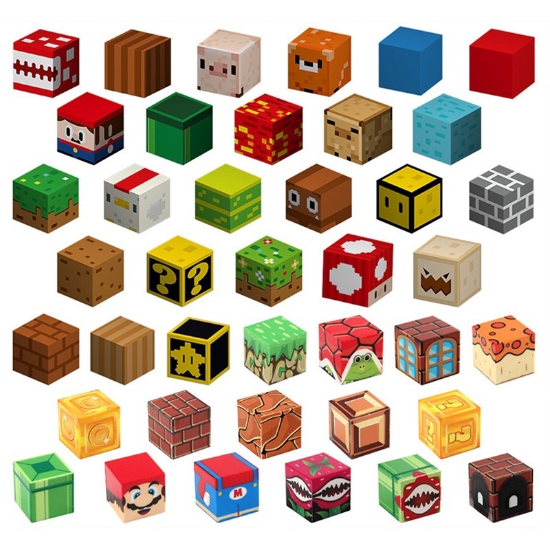 DIY My World Magnetic Building Blocks with Minecraft Theme Create Your ...