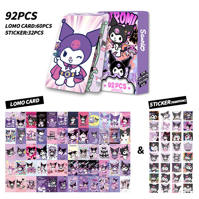 92PCS HD collection kuromi photo card Double sided LOMO card cartoon ...