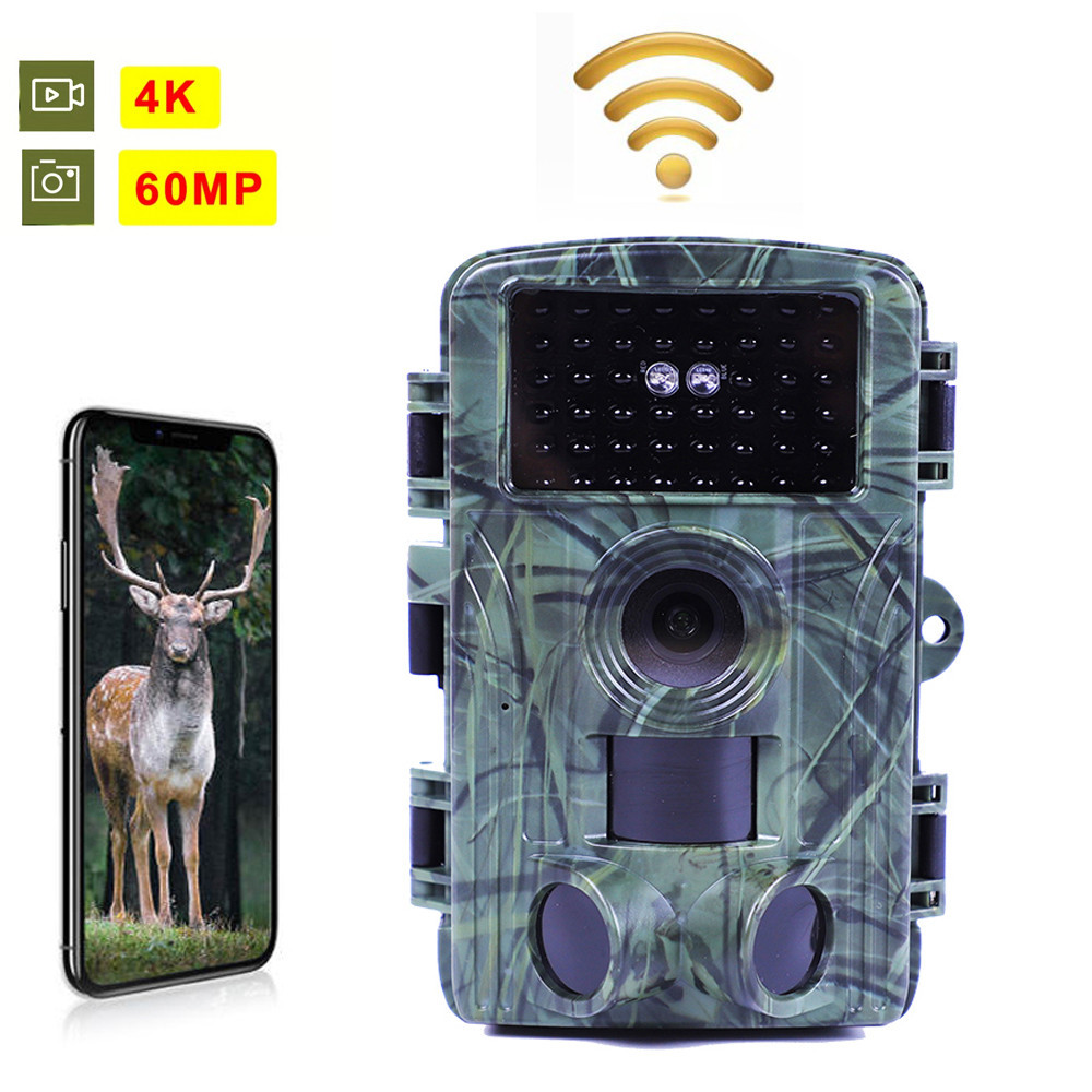 4K Wifi 60MP Trail Camera Night Vision Waterproof Hunting Camera with 2 ...