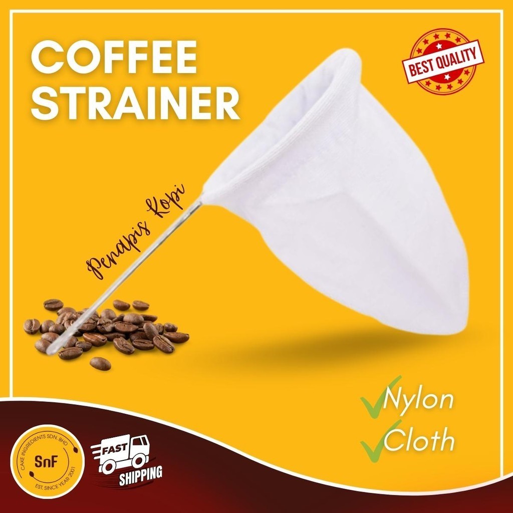Coffee Strainer Penapis Kopi Teh Nylon Cloth Multi-used Pelbagai ...