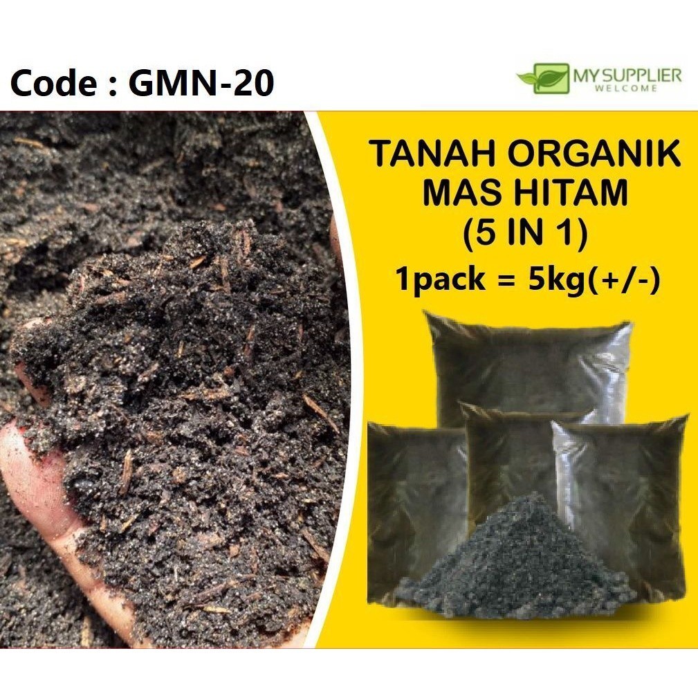 GMN-20 5KG+/- Tanah Organik Mas Hitam 5 Dalam 1 / 5in1 Bio Organic Soil ...
