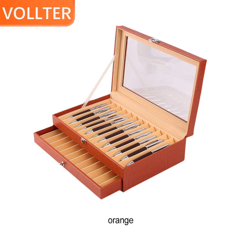 Pen Display Slots Organized Storage Solution Gift For Students PU ...