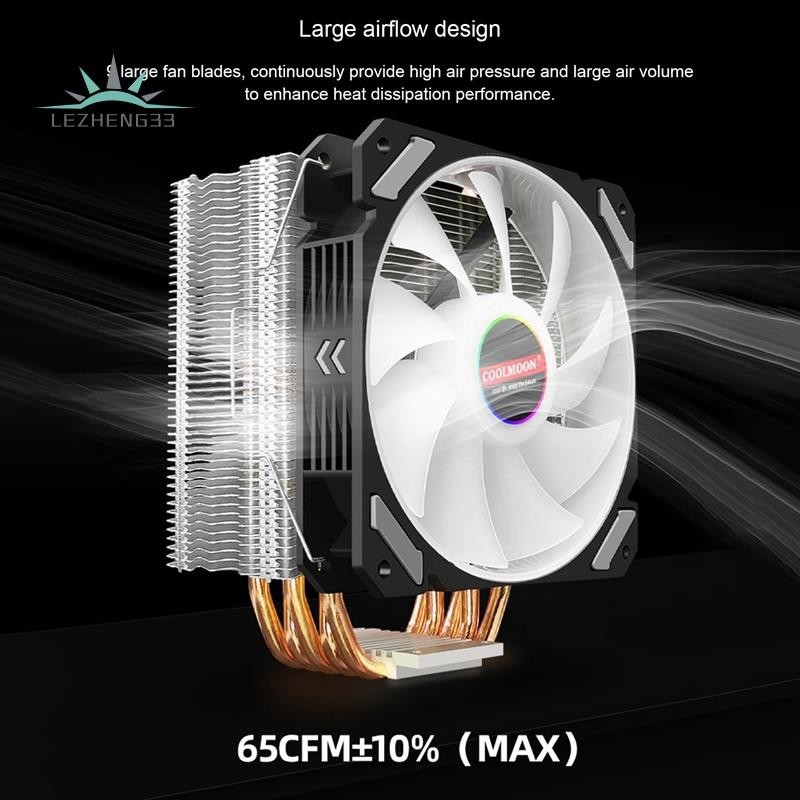 CPU Cooler 5 Heat Pipes Processor Cooler 5V ARGB Radiator Fan Cooler ...