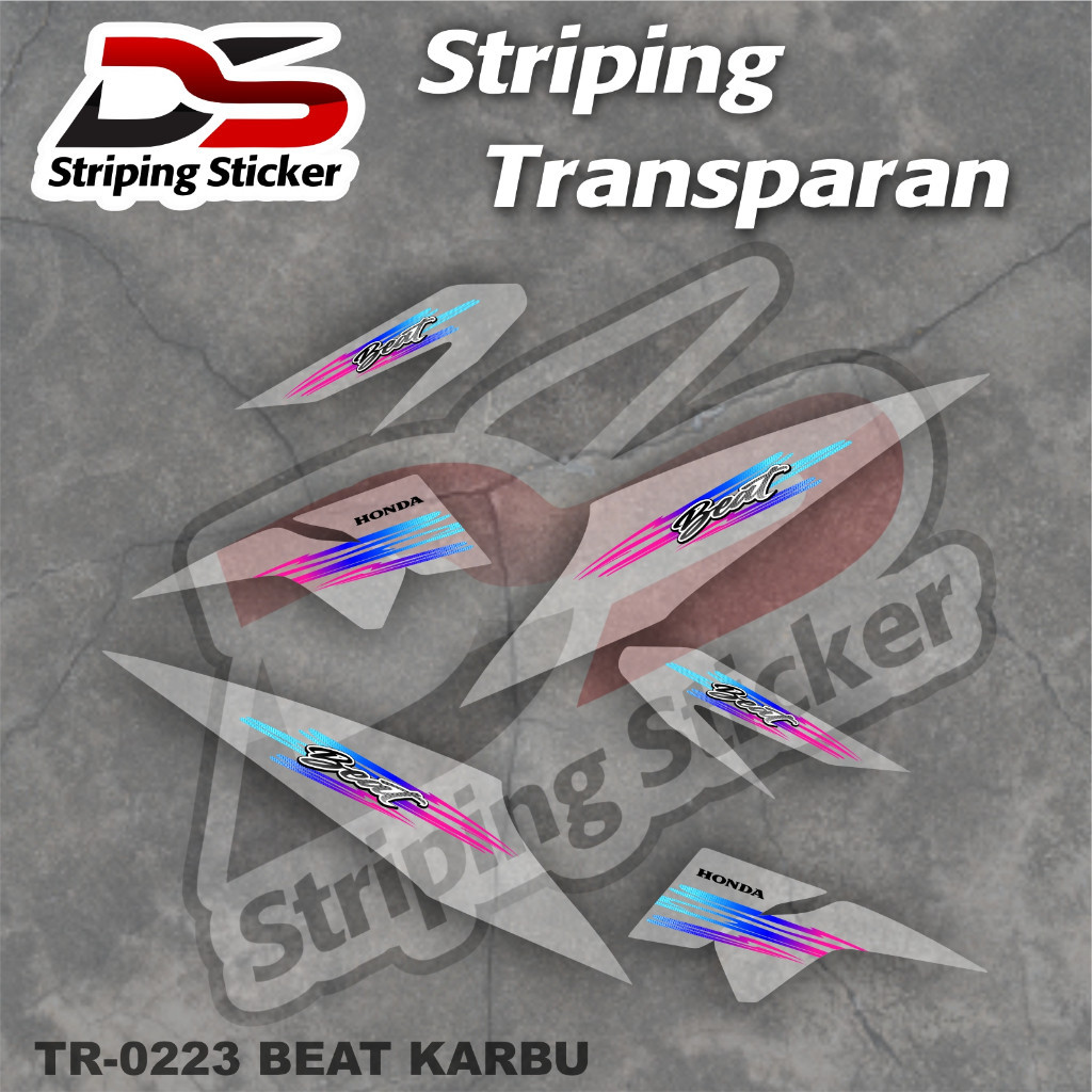 Striping Transparent UV Beat Karbu Sticker (TR-0223) List of Motorcycle ...
