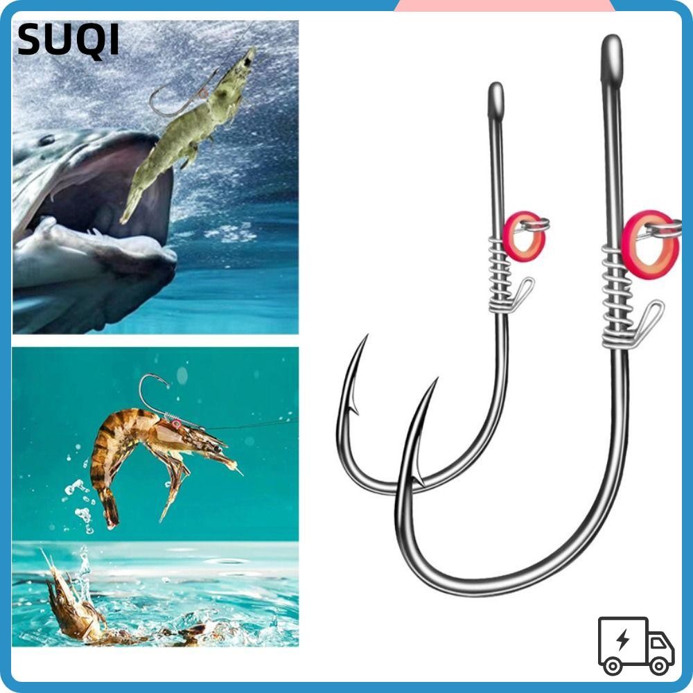 LUCKY-SUQI 10pcs High-carbon Steel Fishhook, Wide Gap Wacky Weedless ...