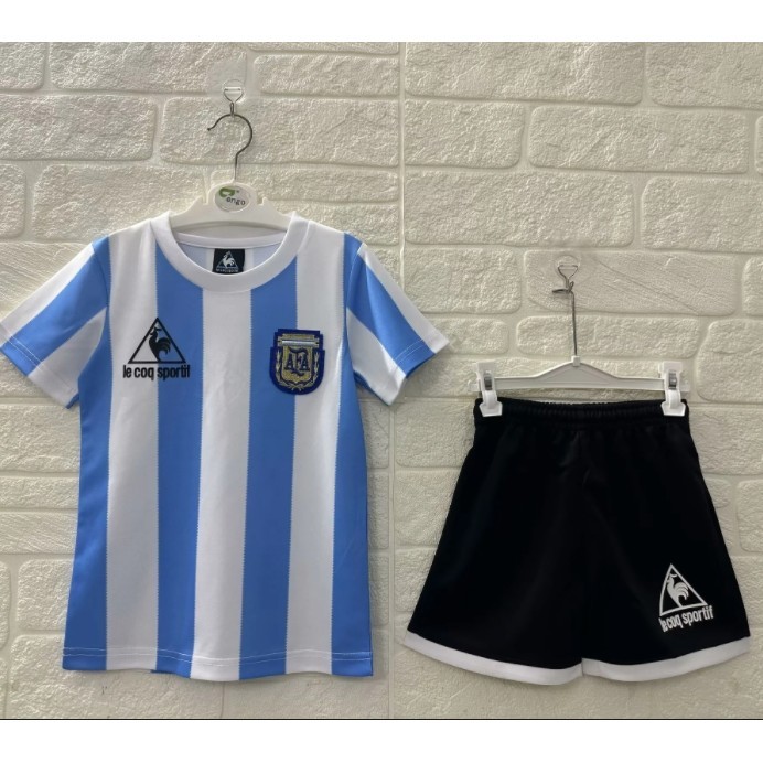 Retro Kids Kit 1986 Argentina MARADONA Uniform Football Shirt | Shopee ...