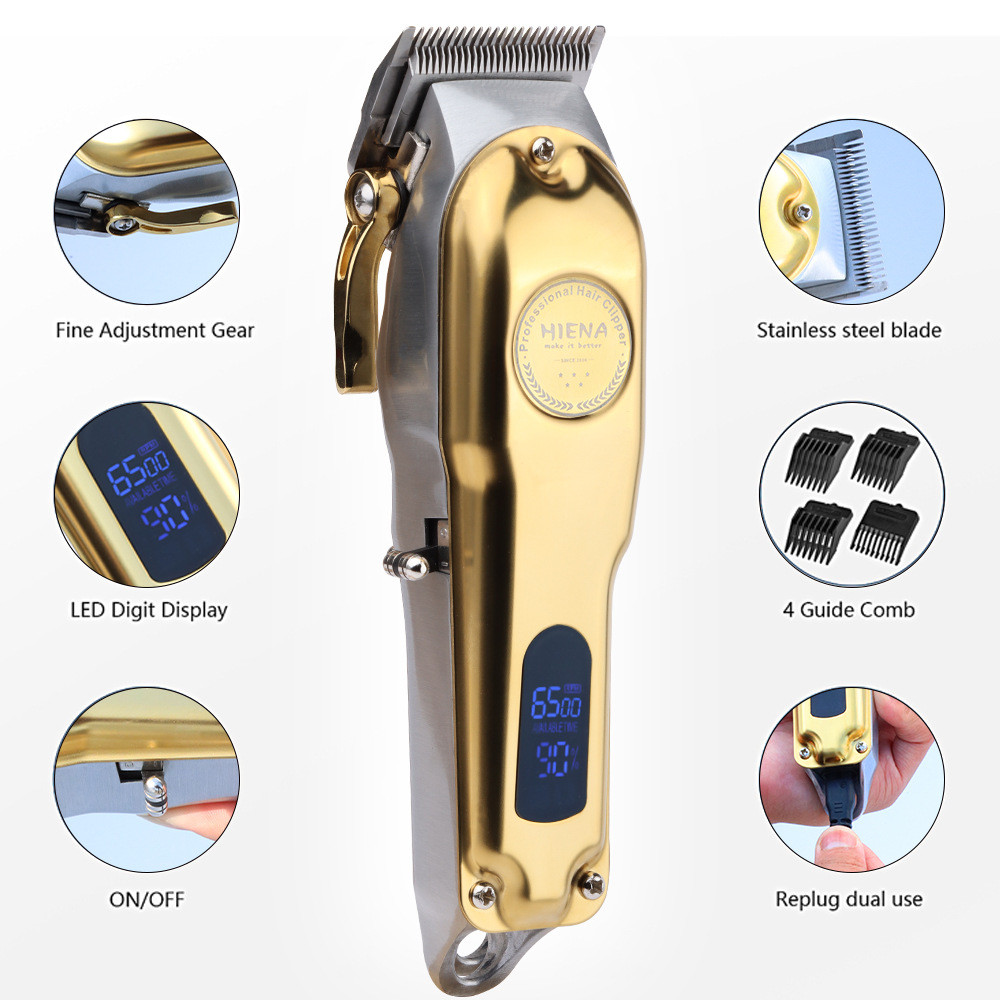 All-metal Body Professional Hair Clipper LCD Digital Display Hair ...