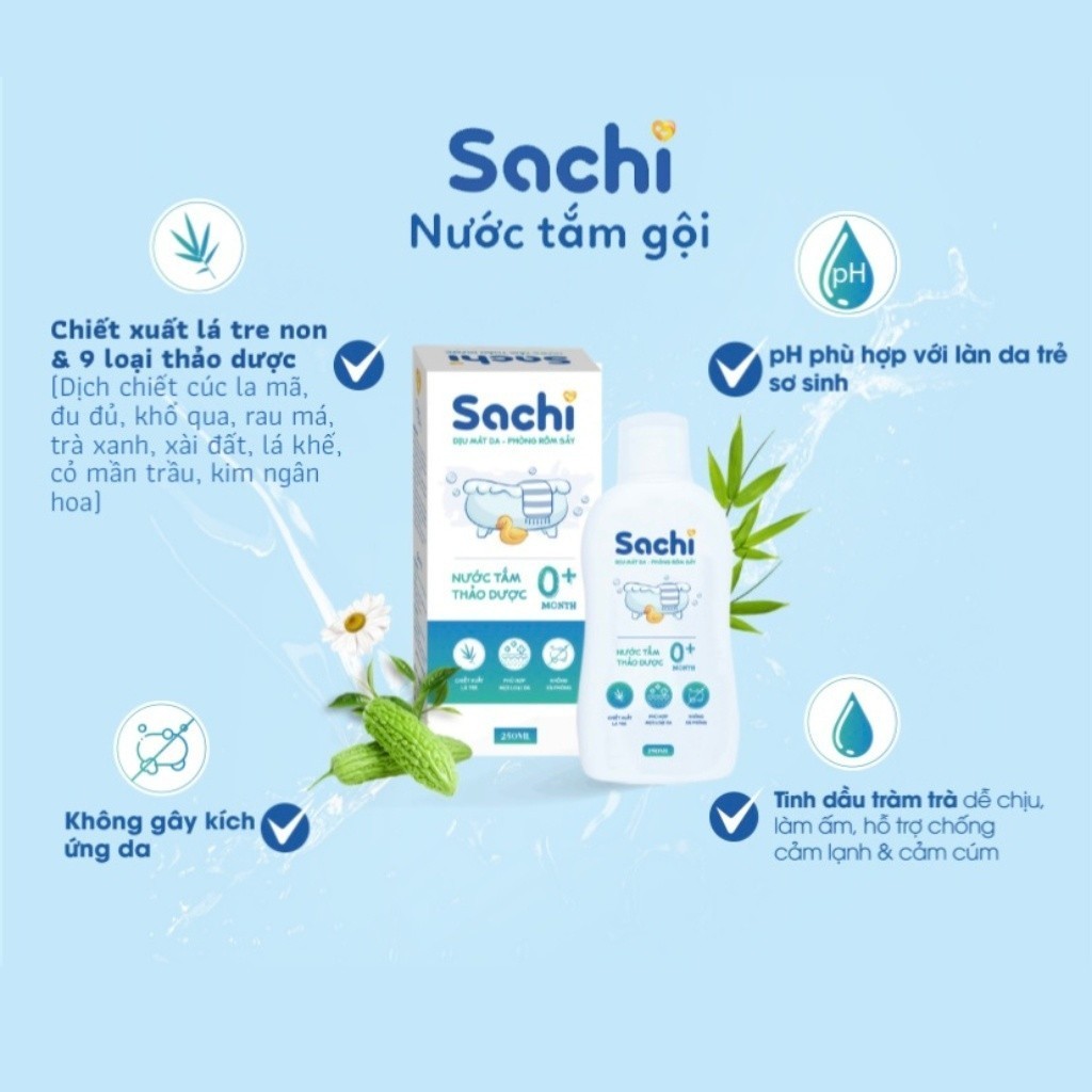 SACHI herbal bath water soothes the skin, prevents heat rash, rashes ...