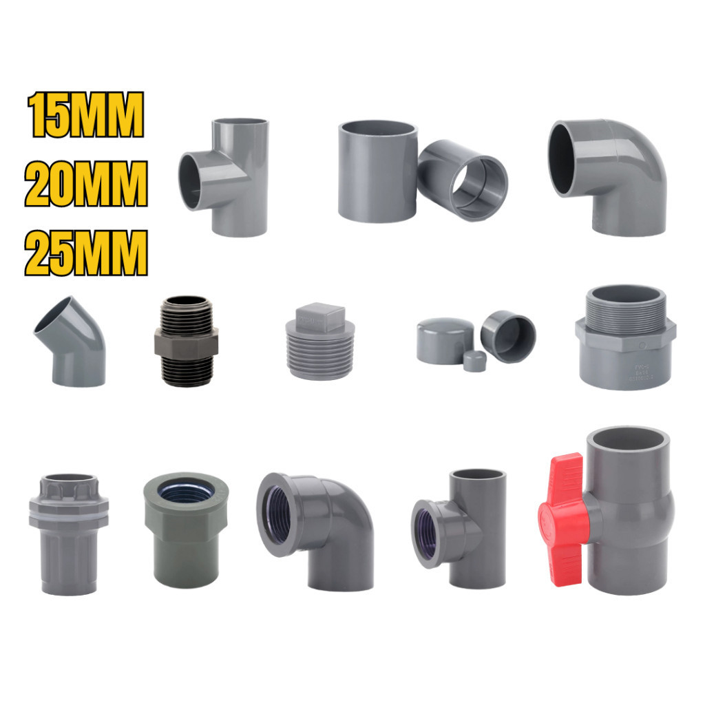 PVC Fitting Paip PVC Pipe Connector Socket Elbow Tee Valve Socket Plug ...