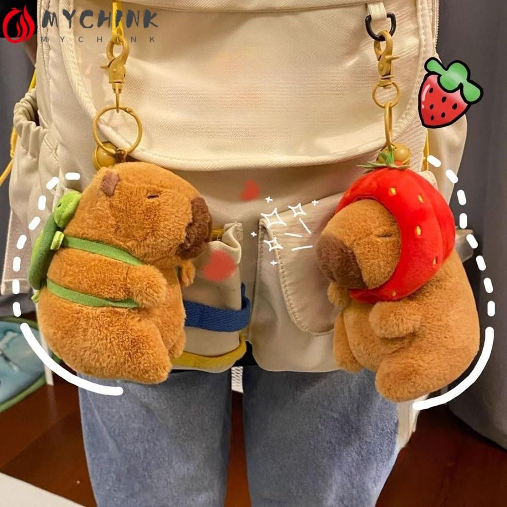 CHINK Simulation Capibara, Cute Doll Stuffed Capybara Plush Keychain ...