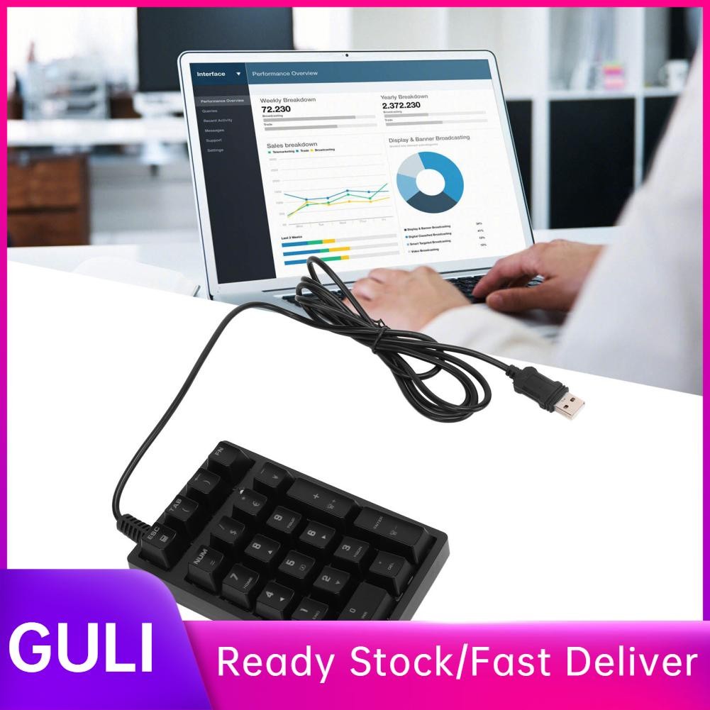Guli Numeric Keypad Wired 21 Keys Blue Switch Mechanical Keyboard Color ...