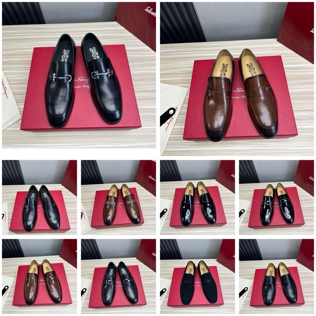 Shoes authentic SF brown color simple design leather loafer kasut ...