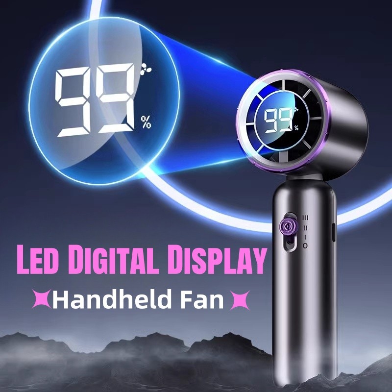 2025 New Handheld Fan Usb Digital Display Charging Fan Mini Portable ...