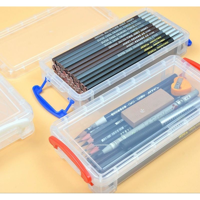 Pencil transparent storage box tools storage box | Shopee Malaysia