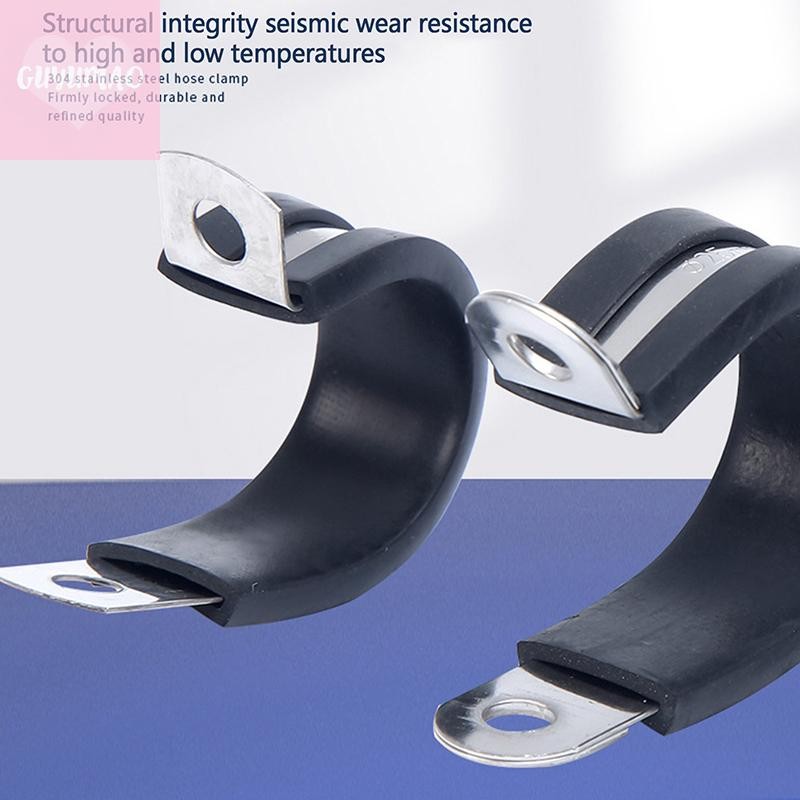 [guyumao] 5Pcs 6MM-20MM Stainless Steel Rubber Lined P Clips R-type ...
