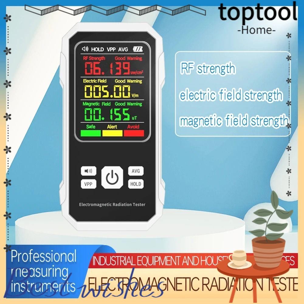 TOPTOOL EMF Meter Detector Professional Electric Magnetic Field RF Strength Detection Device ...