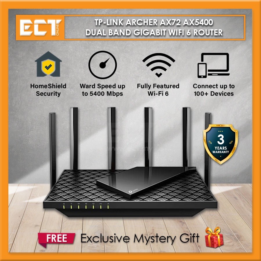 TP-Link Archer AX72 AX5400 Dual Band Gigabit Wifi 6 Router | Shopee ...