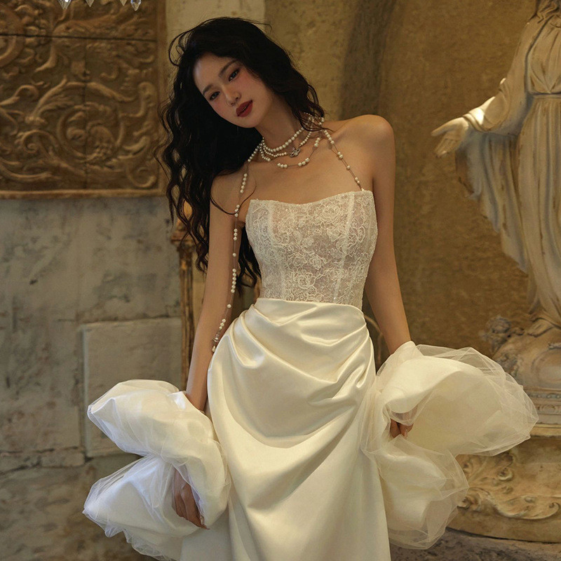 French Fishtail Light Wedding Dress Bride Tube Top High-End Light ...