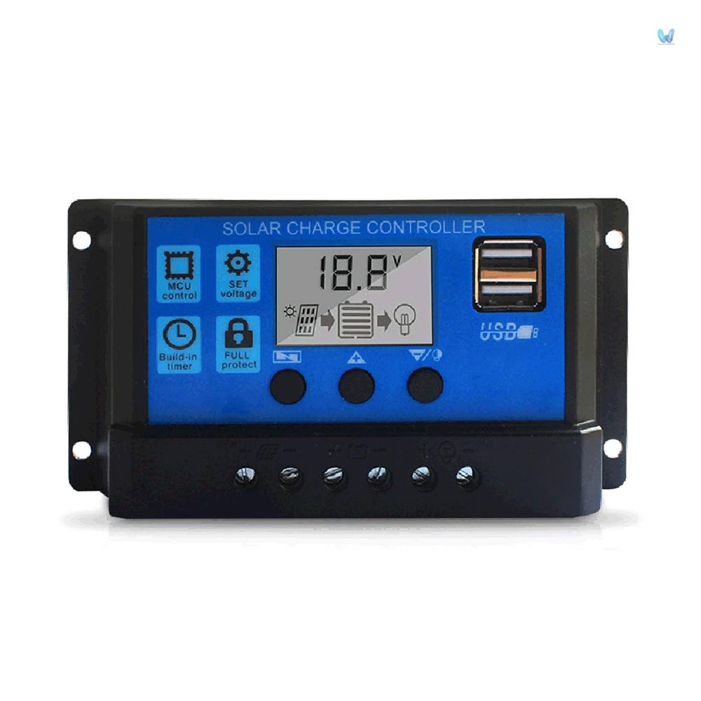 10A Solar Charge Controller, Upgraded Solar Panel USB Port Solar Panel Battery Intelligent ...