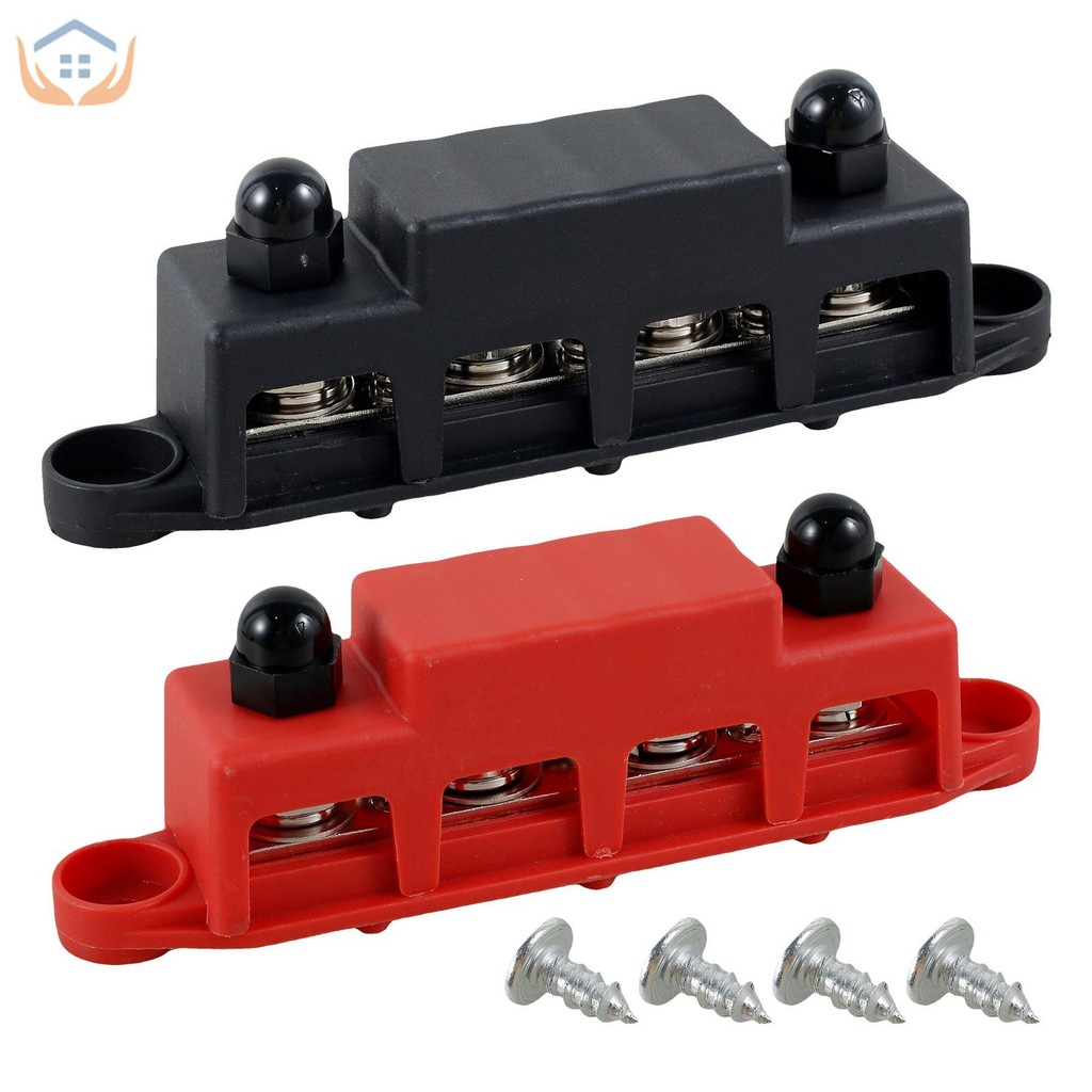 Power Distribution Block 250A 48V DC Bus Bar Battery Power Distribution Block with Cover ...