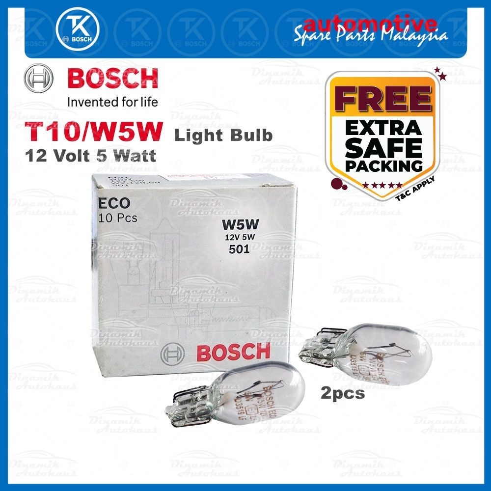 Bosch T10 W5W Light Bulb 12 Volt 5 Watt Parking Lamp / Car Headlamp ...