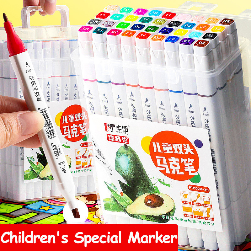12/18/24/36/48 Colors Markers Set Washable Double-Headed Marker Safe ...