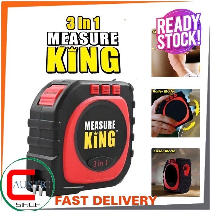 Digital Tape Measure 3 in 1 LED Digital Display Laser Measure King ...