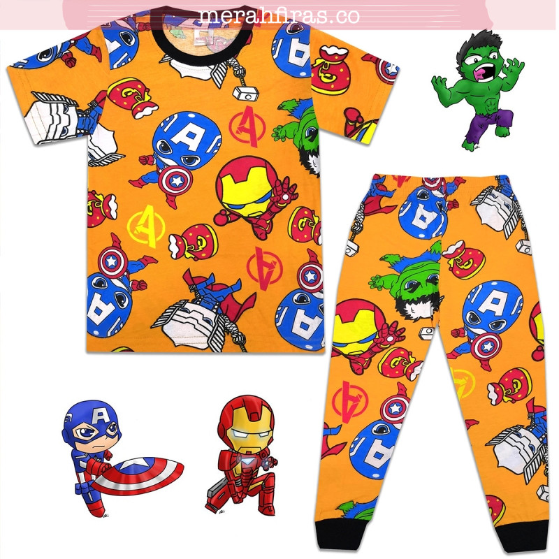 (3M-12Y) AVENGER HEROES Cotton Kids Pajamas - Pyjamas Sleepwear Unisex ...