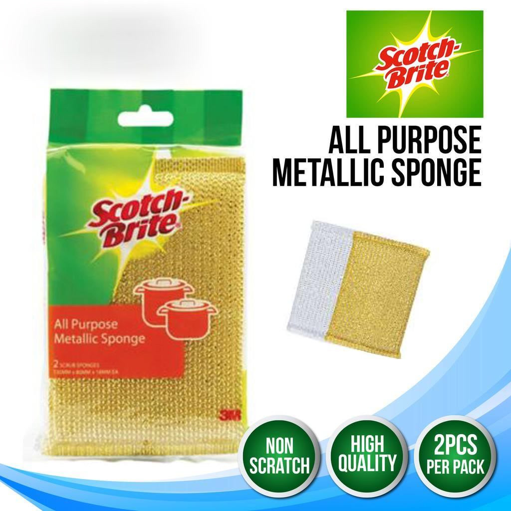 3M Scotch Brite All Purpose Metallic Sponge (Non-Stick Pan, Pot, Wok ...