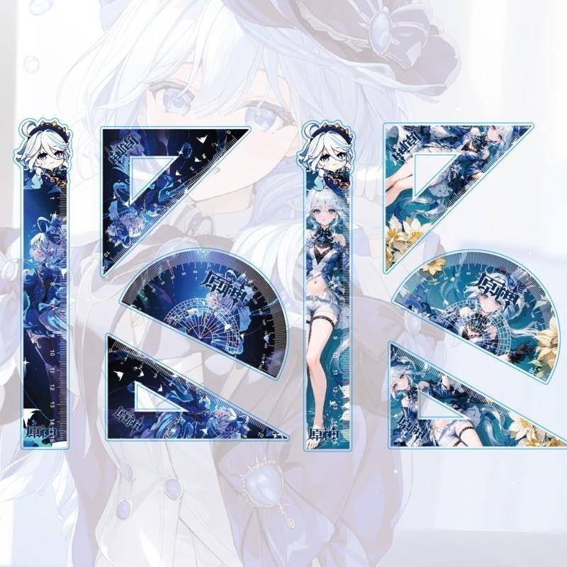 2 Styles Game Cartoon Genshin Impact Ruler Set Cute Cartoon Students ...