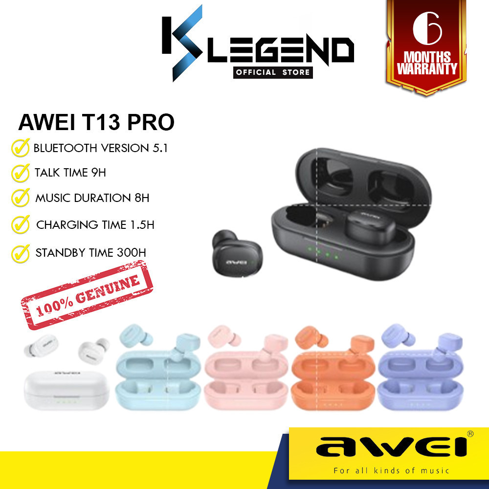 AWEI T13 PRO True Wireless Sports Earbuds | Shopee Malaysia