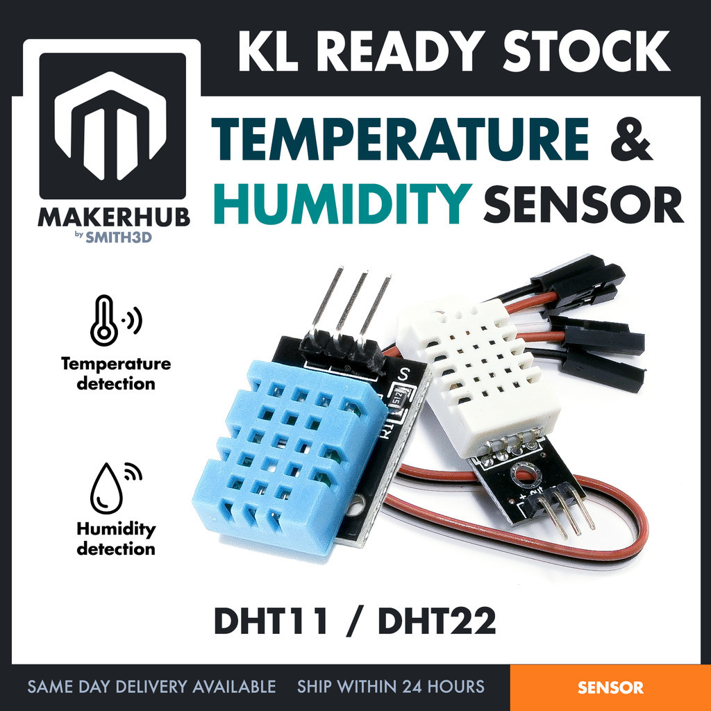 DHT 11 DHT 22 Temperature and Humidity Sensor DHT22 High Sensitivity ...