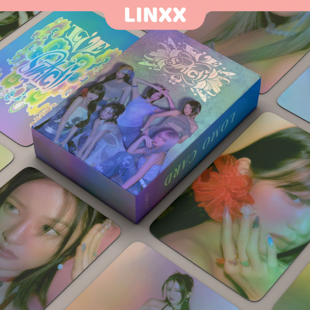 LINXX 55 Pcs IVE SWITCH Holographic Laser Card Kpop Photocards ...
