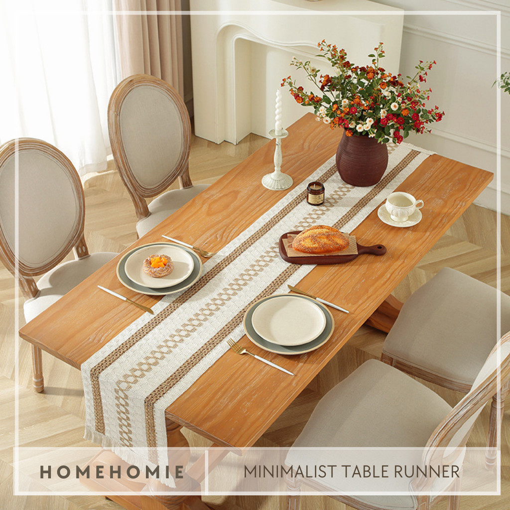 Homehomie Minimalist Table Runner Muji Nordic Linen Table Cloth Long ...