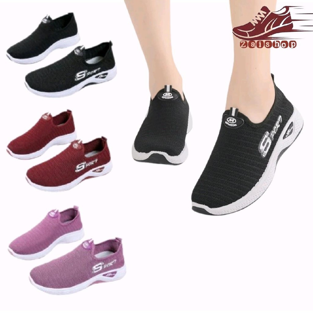 kasut sport perempuankasut riadah kasut sarung kasut kasual women shoes ...