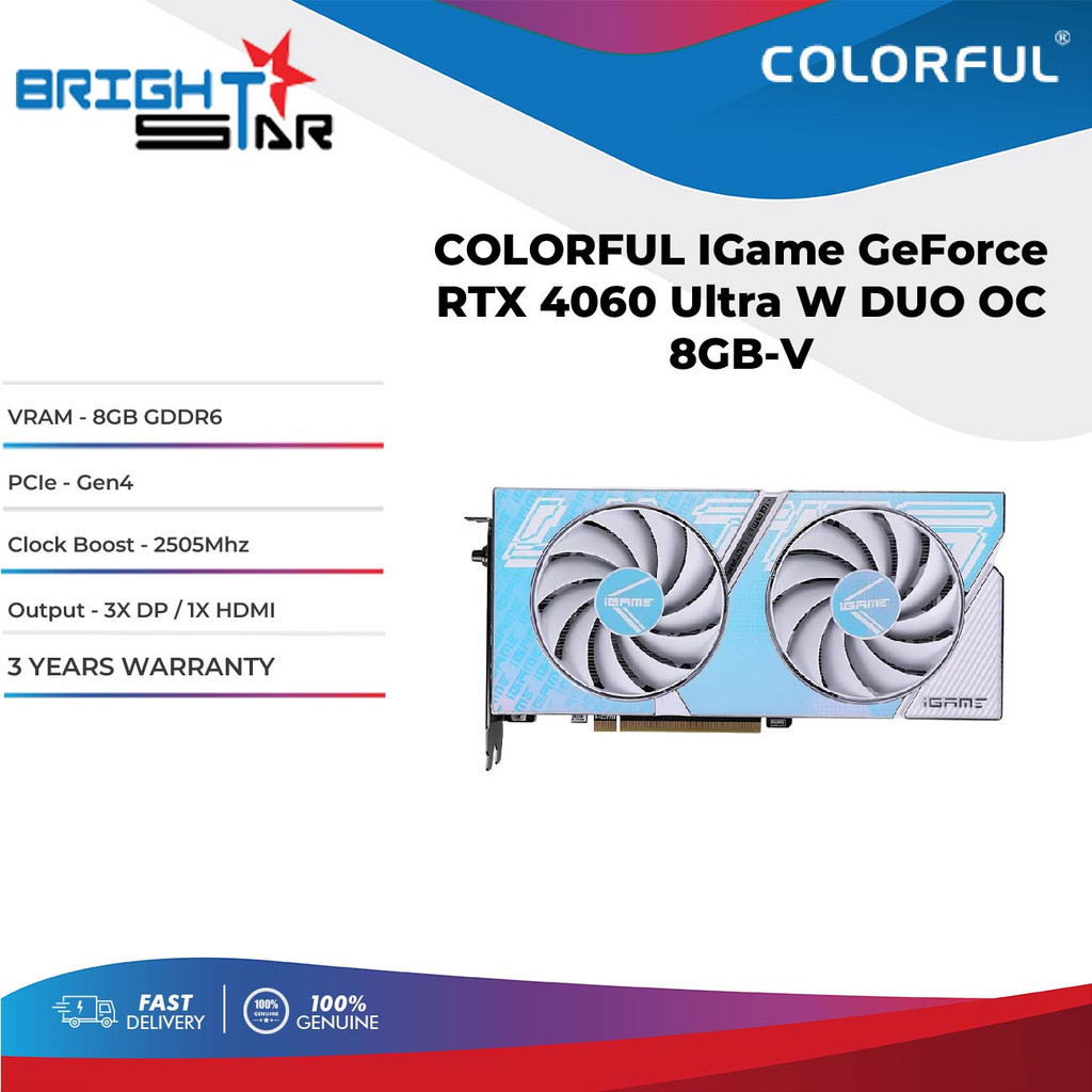 COLORFUL iGame GeForce RTX 4060 Ultra W DUO OC 8GB-V | Shopee Malaysia