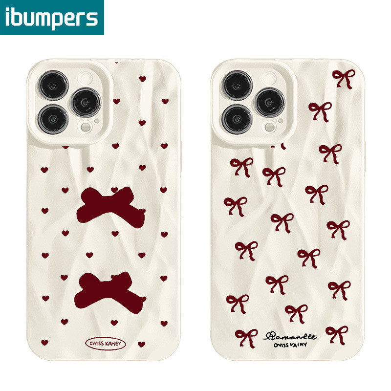 Ibumpers Aesthetic Cute Simple Elegant Casing Cartoon Coquette Bow Knot ...