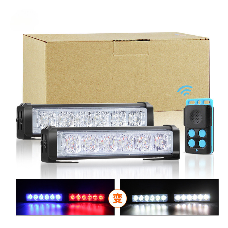 Car Grid Strobe Light 2 in 1 6 Lights Wireless Remote Control Warning ...