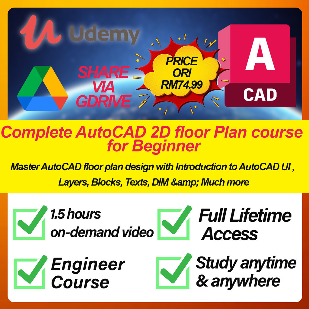 Complete AutoCAD 2D floor Plan course for Beginner [ Video Course ] 🔥 1 ...