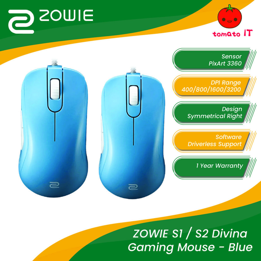 ZOWIE S1 S2 Divina Gaming Mouse - Blue | Shopee Malaysia