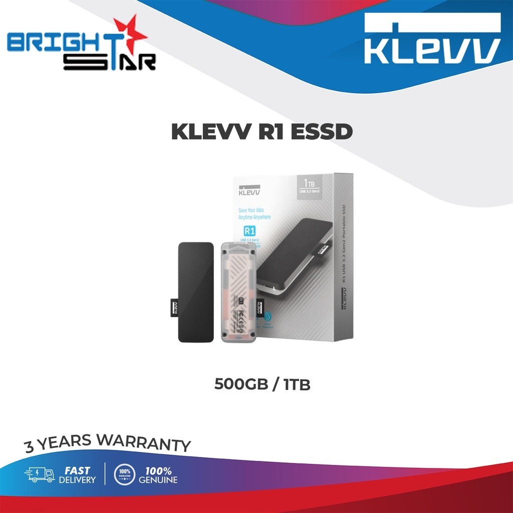 KLEVV R1 Portable SSD (500GB[K500GPSSU2-PR1], 1TB[K01TBPSSU2-PR1]) | Shopee Malaysia