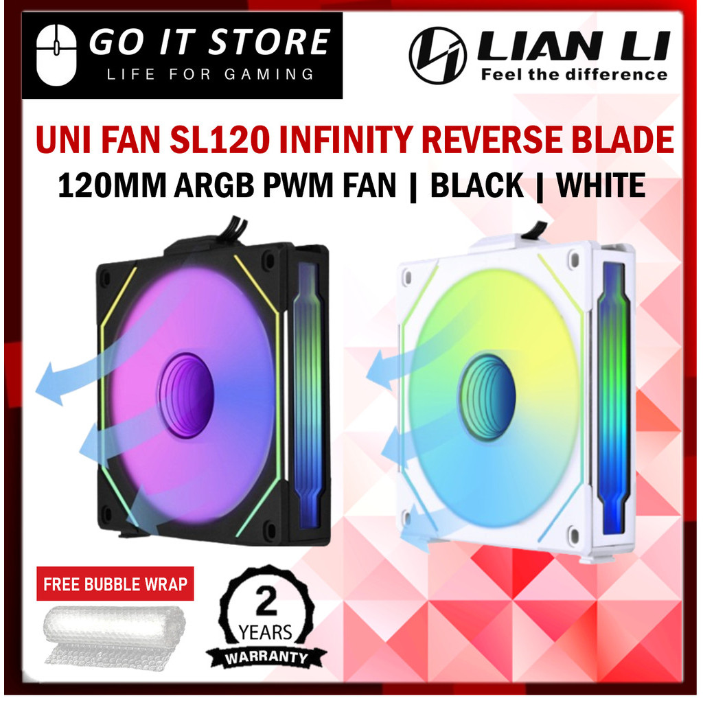 LIAN LI SL120 120mm INFINITY REVERSE BLADE SINGLE PACK CASING FAN ...