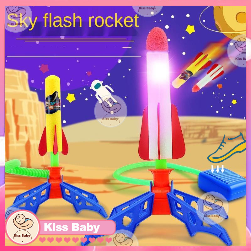 Rocket Toy Flying Mini Rocket Step Jump Launcher Toys Pump Air Outdoor ...