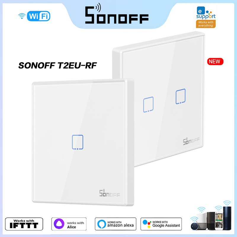 SONOFF T2EU RF Smart Wifi Wall Touch Switch With Border Smart Home 1/2 ...