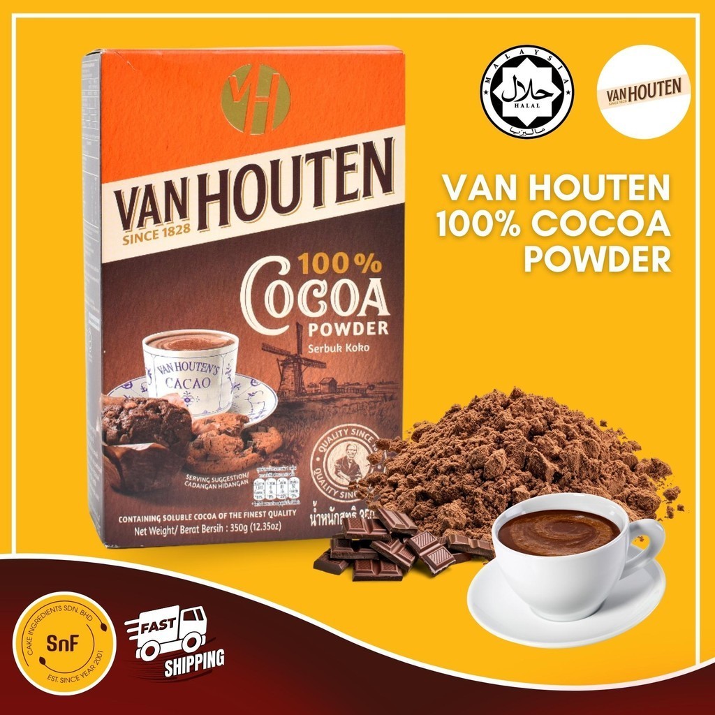 Van Houten Cocoa Powder Serbuk Koko Chocolate Drink Serbuk Coklat 100% ...